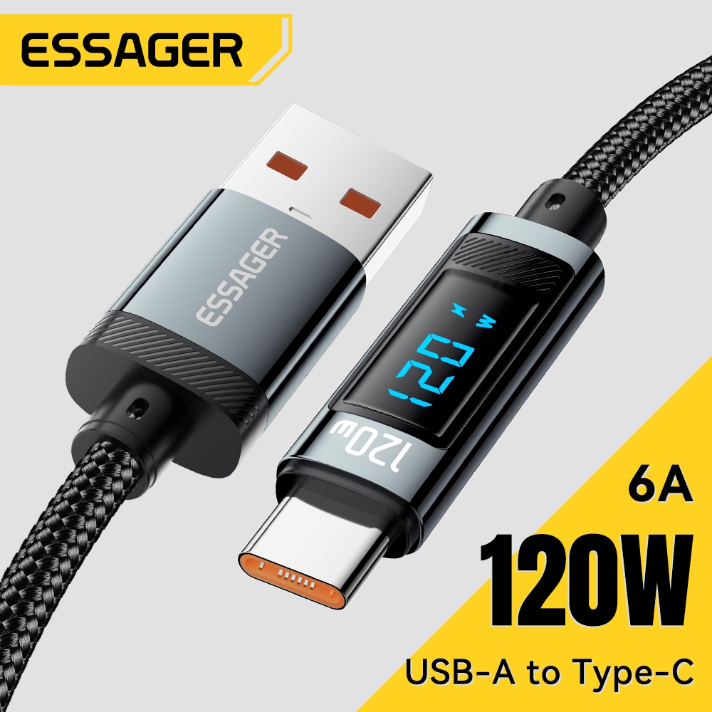 Jual Essager Kabel USB Tipe C 120W Kabel Jalinan Tampilan Digital ...
