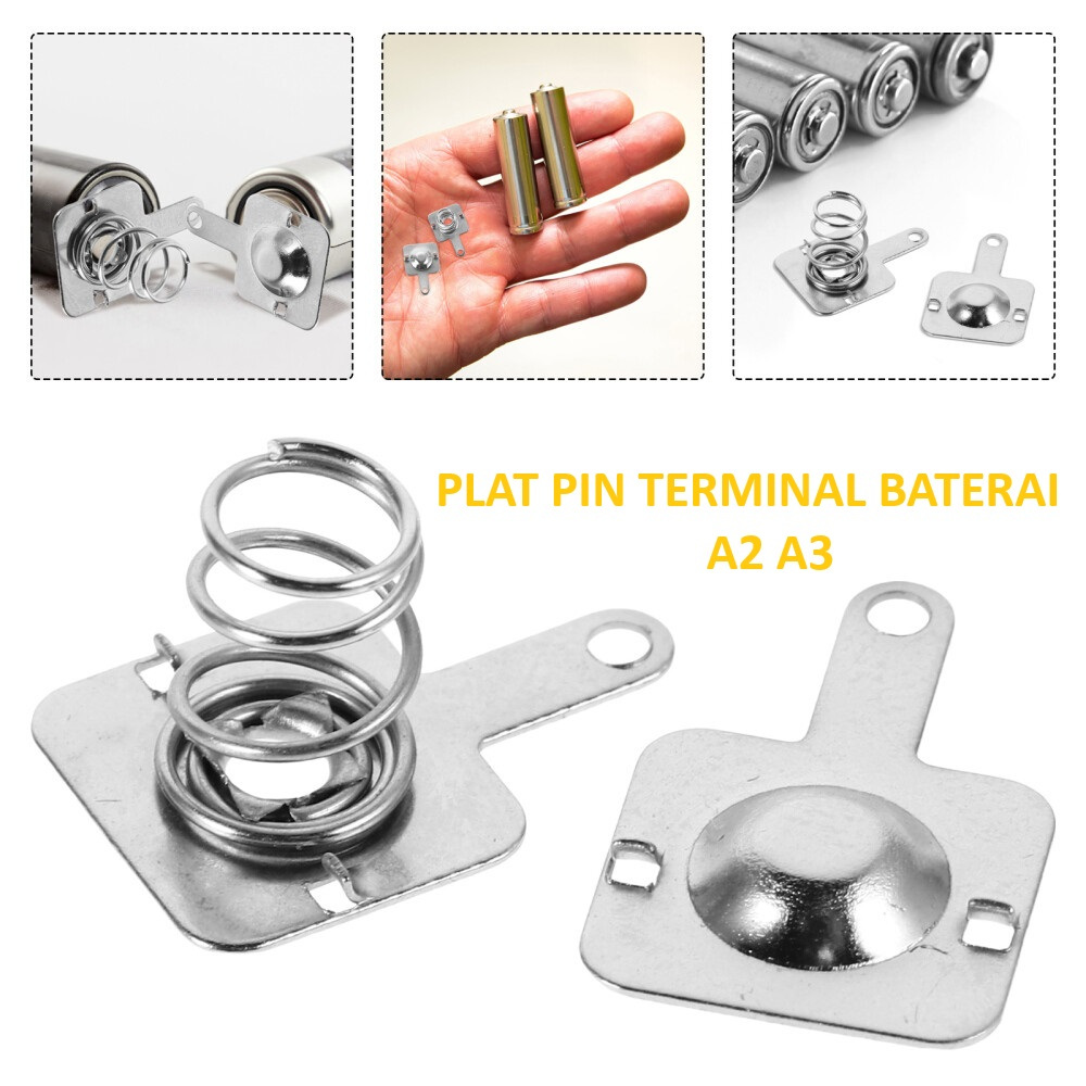Jual Plat Pin Terminal Baterai AA AAA A2 A3 Sepasang Positif Negatif ...