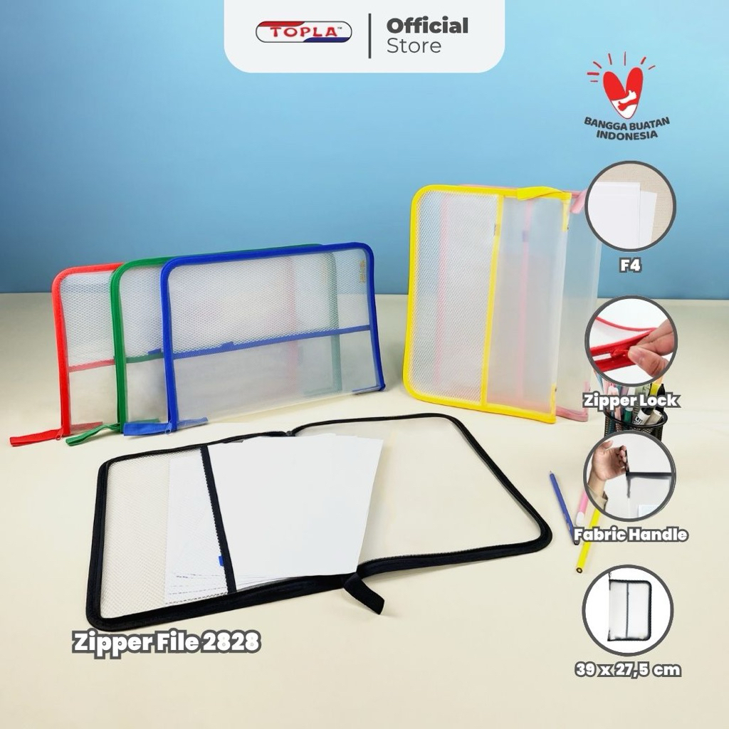 Jual Topla map zipper resleting map file folder dokumen kertas berkas ...