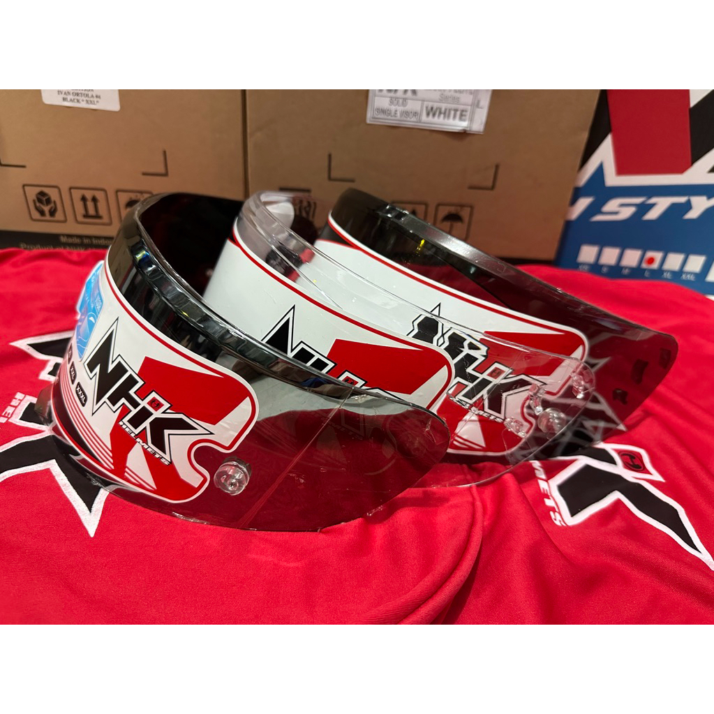 Jual VISOR NHK MARK 1 FLAT SET TEAR OFF POST HELM FULL FACE | Shopee ...
