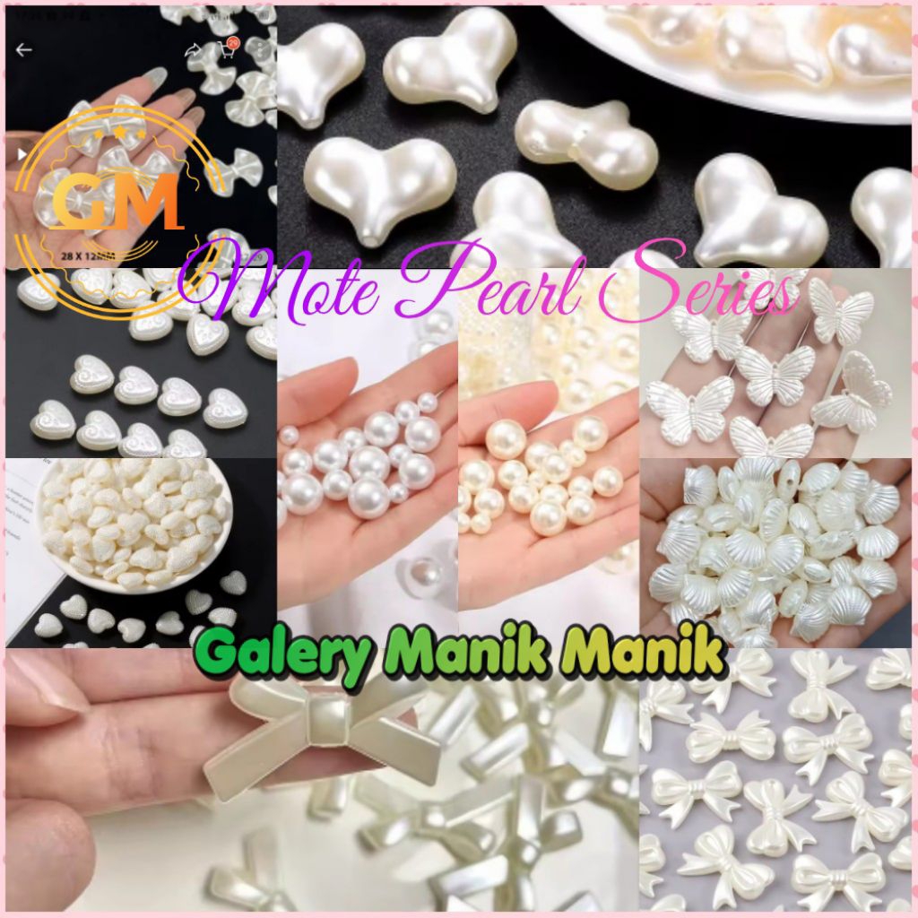 Jual Manik Manik Pearl Craft DIY Mote Mutiara Pearl Bulat Berry Pita Dasi Bahan Kerajinan DIY ...