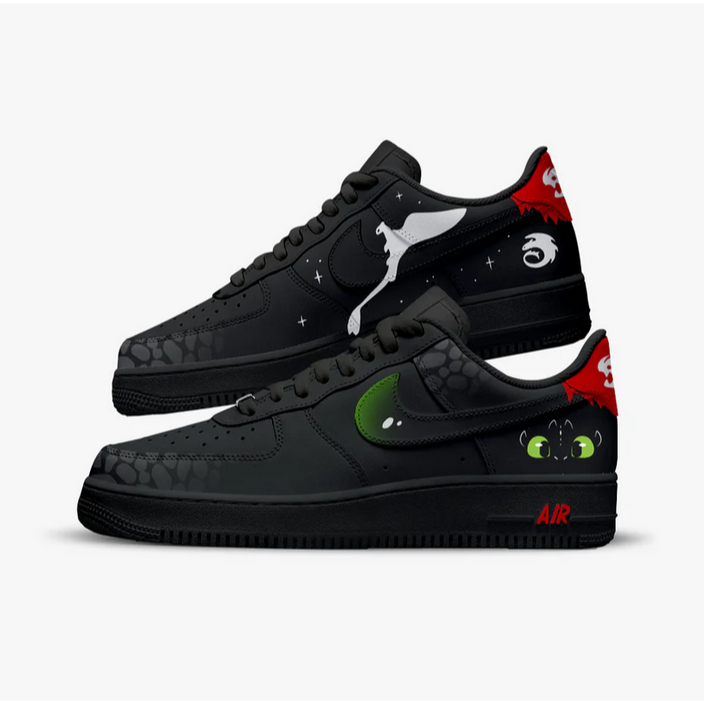 Jual NIKE AIR FORCE CUSTOM HOW TO TRAIN YOUR DRAGON TOOTHLESS | Shopee ...