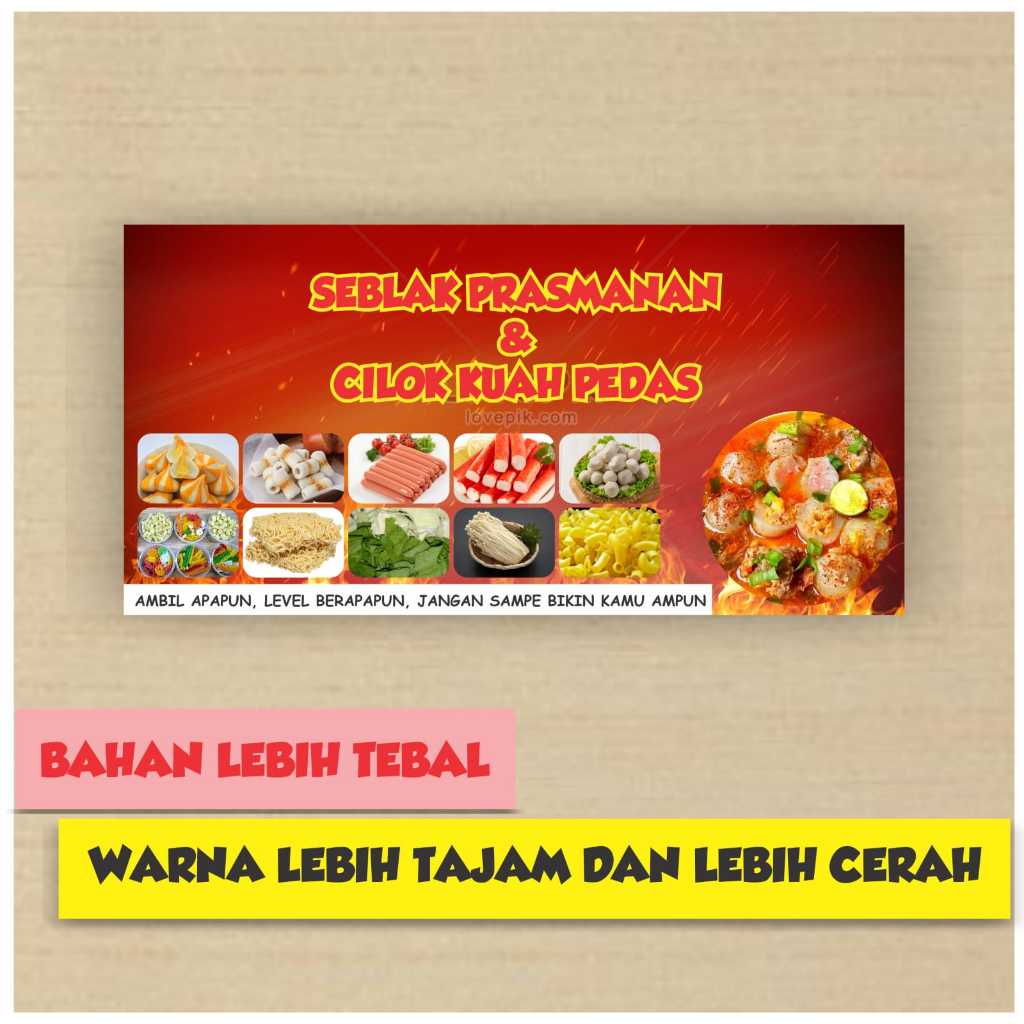 Jual Spanduk Banner Seblak Prasmanan Warung Seblak Warung Cilok Spanduk ...