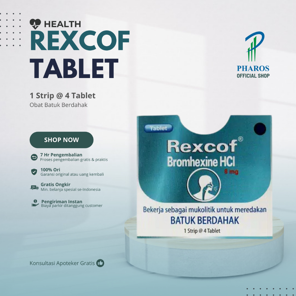 Jual Rexcof Tablet 1 Strip Isi 4 Tablet - Obat Batuk Berdahak ...