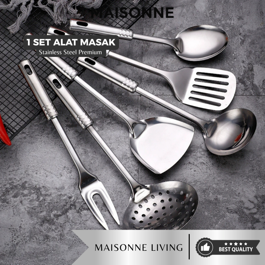 Jual MAISONNE 1 Set Alat Masak Stainless Steel 6 PCS – Spatula Irus ...