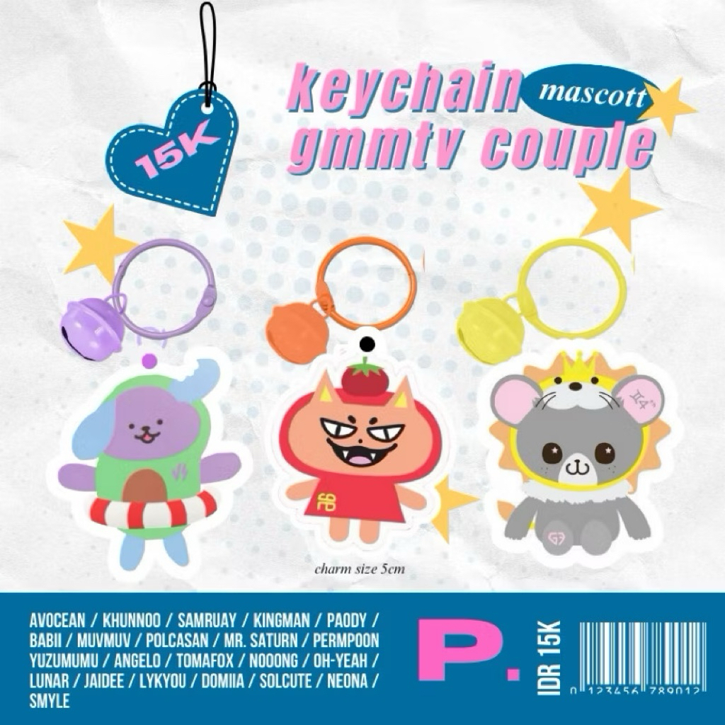 Jual keychain gmmtv mascott guinzly angelo momo ceri | Shopee Indonesia