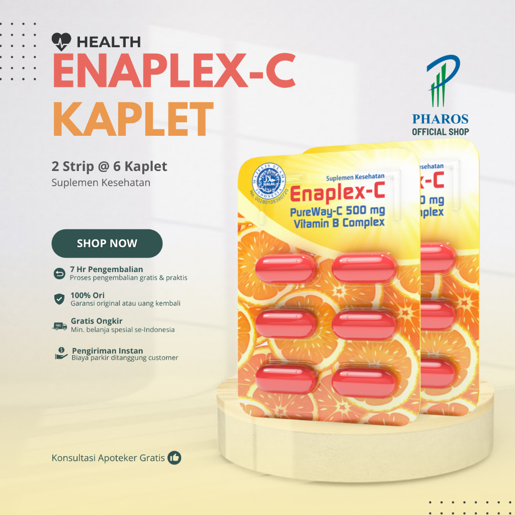 Jual Enaplex-C (2 Blister@6 Tablet) Vitamin C (PureWay-C) & B Kompleks ...
