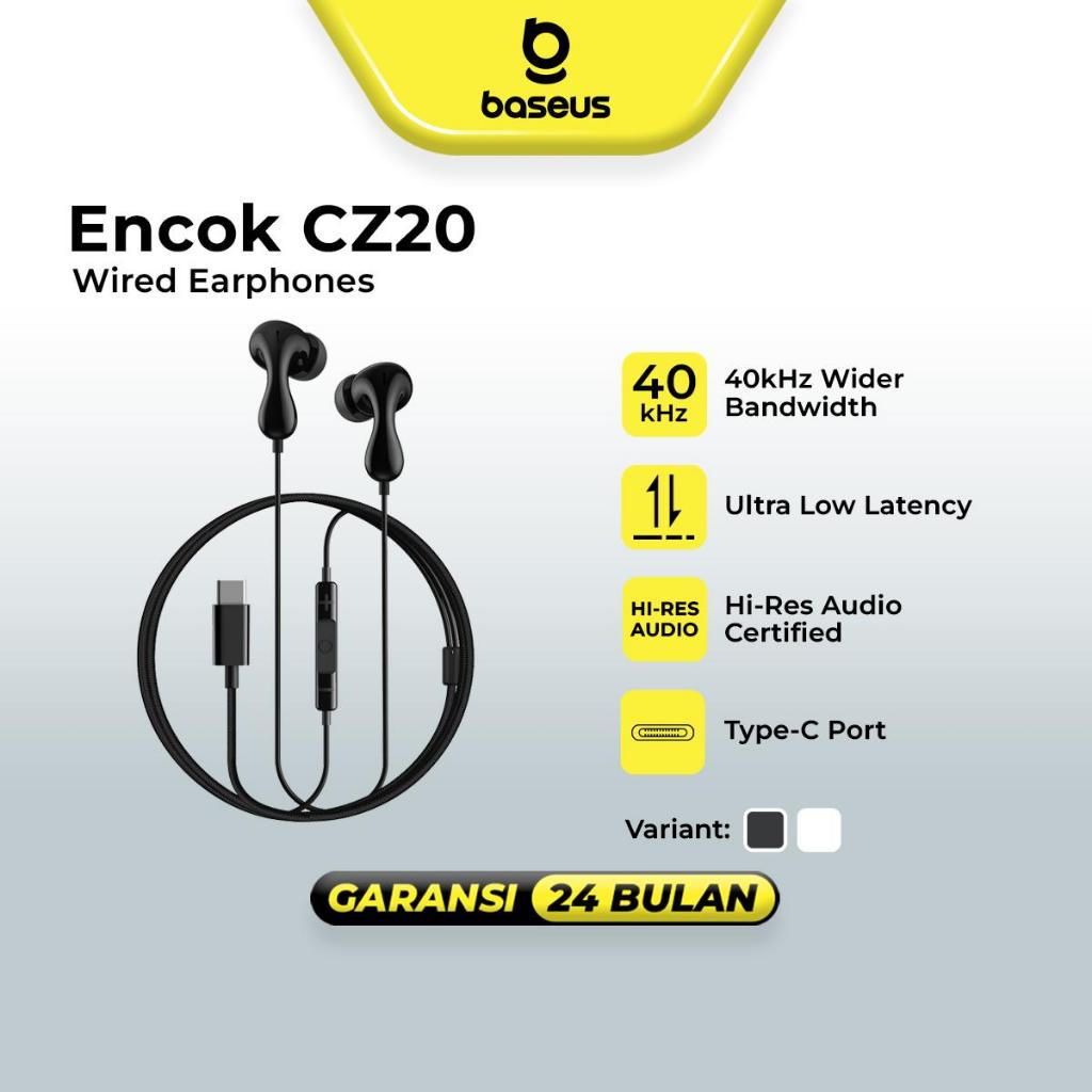 Jual Baseus Encok CZ20 Wired Earphones Type-C | Shopee Indonesia