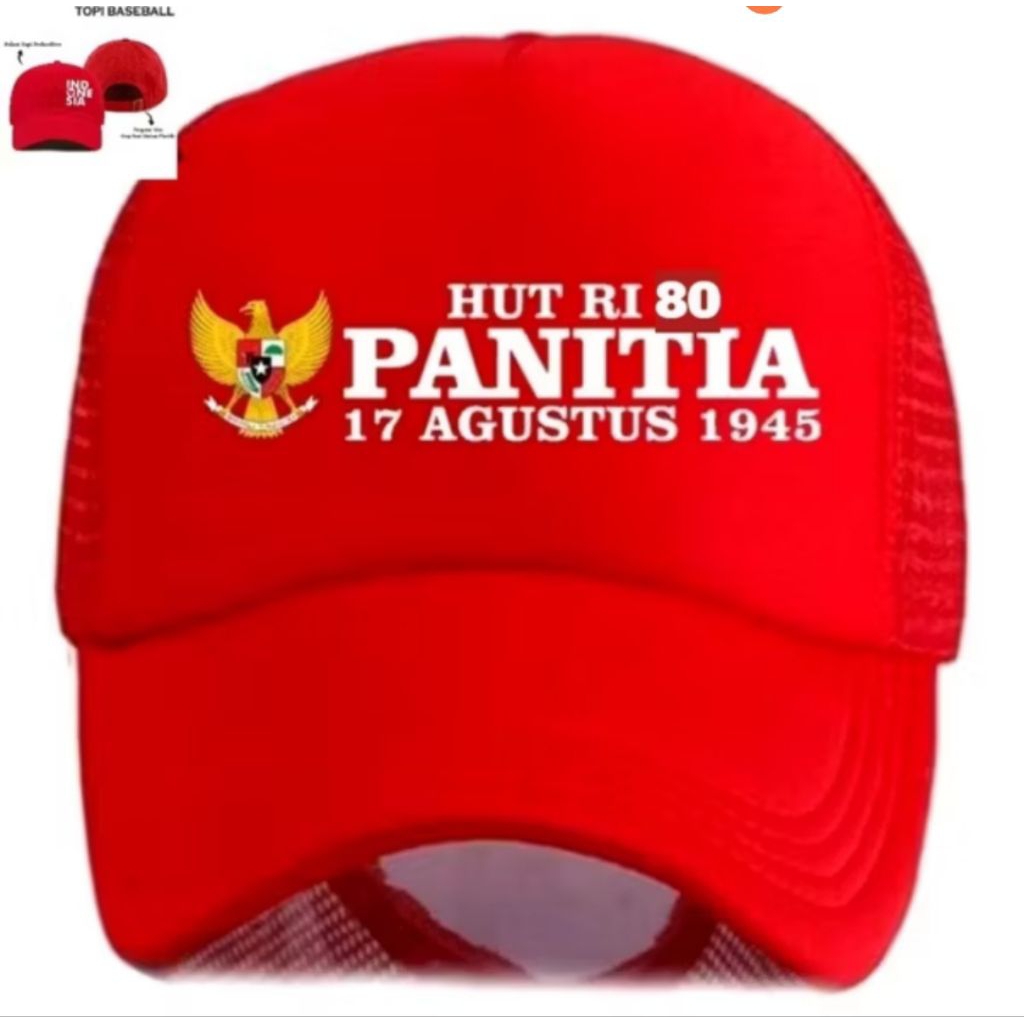 Jual topi panitia HUT RI ke 80 distro peria wanita viral 2025 | Shopee ...