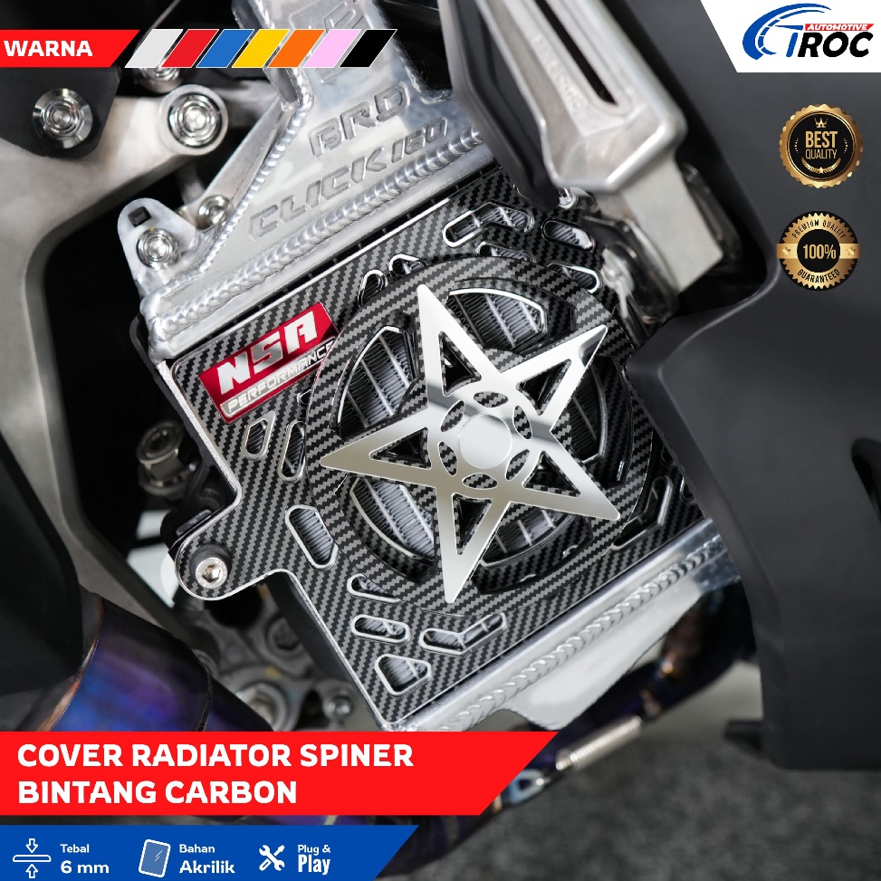 Jual KODE W45G COVER RADIATOR SPINER BINTANG CARBON SERIES VARIO PCX ...