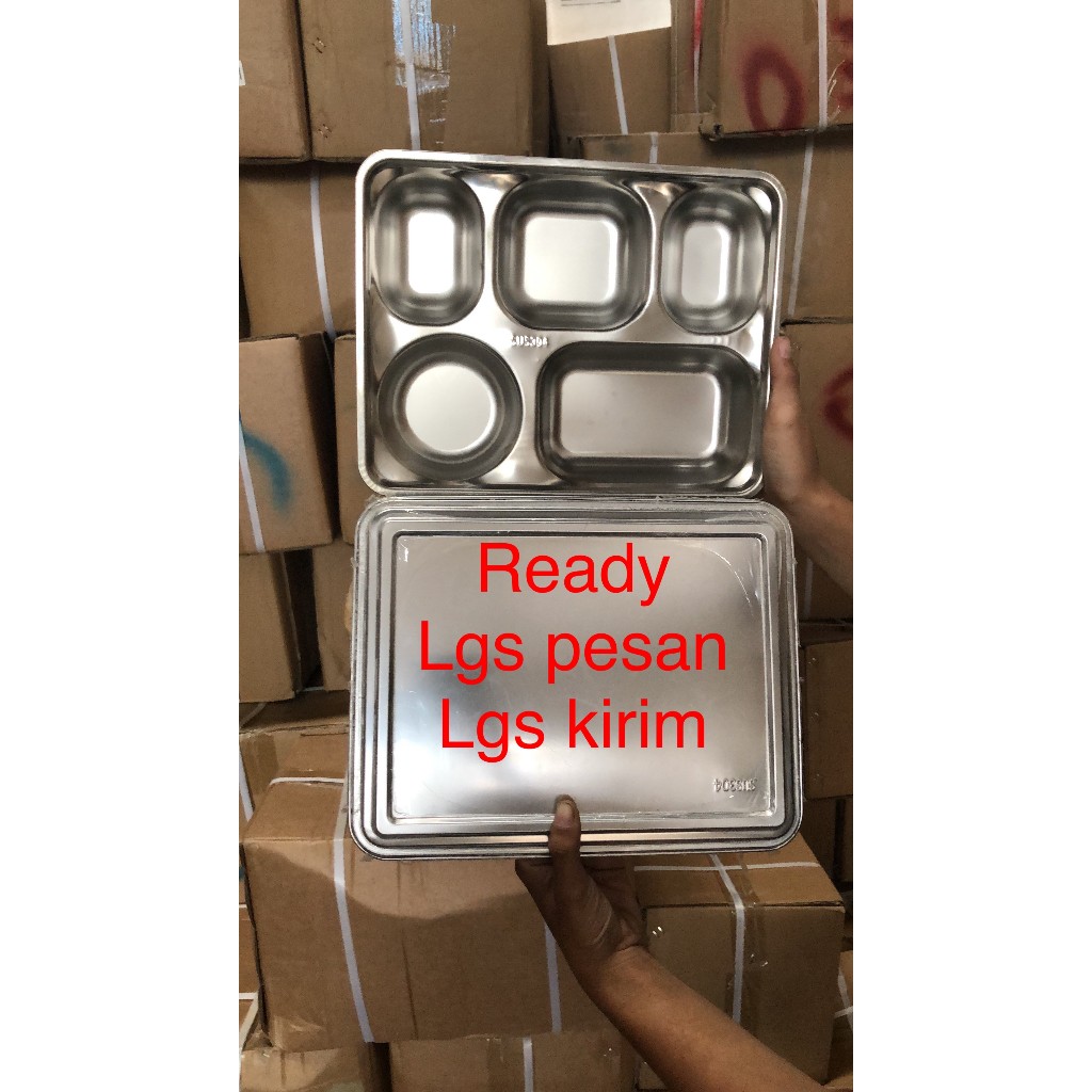 Jual Food Tray Piring 5 Sekat Stainless Steel SUS Emboss 304 BGN ...