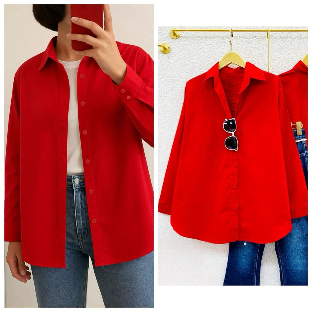 Jual Chuu - Kemeja Khusus MERAH Wanita / Kemeja Edisi 17 Agustus ...