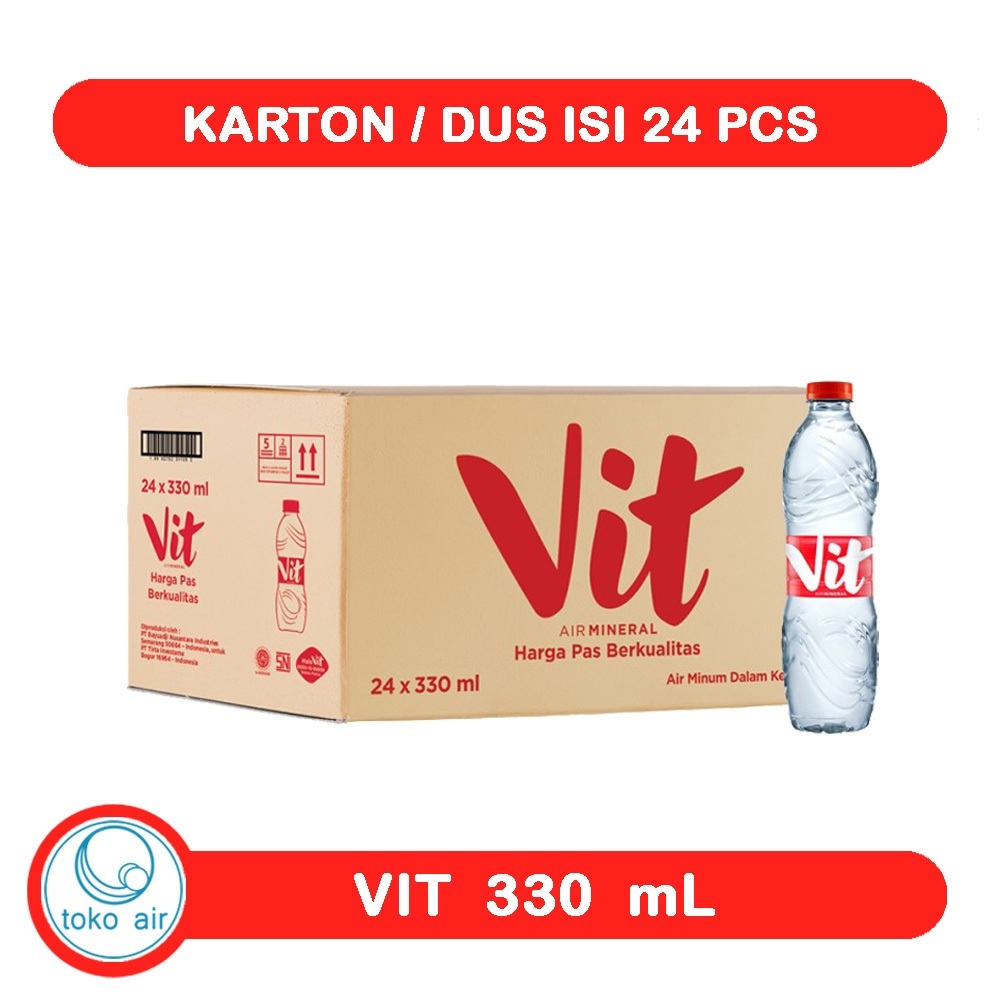 Jual VIT AIR MINERAL 330 ML 1 DUS ISI 24 PCS | Shopee Indonesia