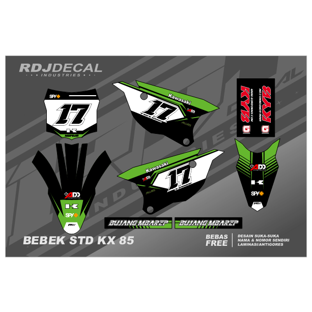 Jual DECAL STIKER BEBEK STANDAR KX 85 (001) DEKAL STICKER GTX FULLBODY ...
