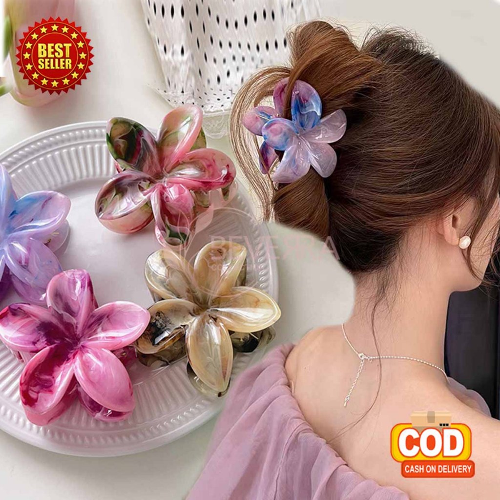 Jual Jepit Rambut Wanita Jedai Kamboja Marble Motif Abstrak Hair Claw ...