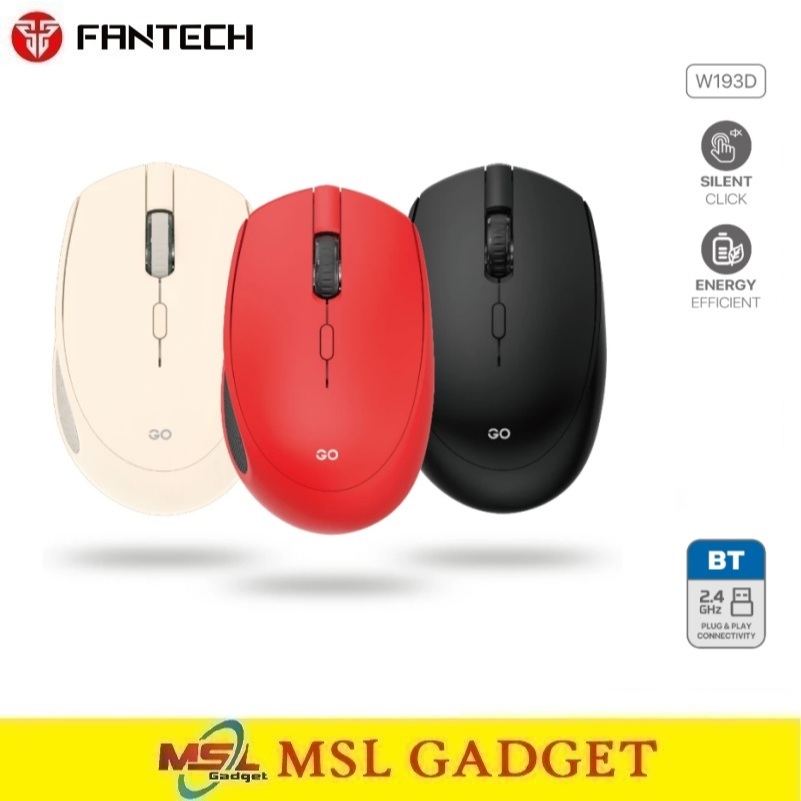 Jual FANTECH GO Mouse Bluetooth Wireless 2.4Ghz Dual Mode 1600 DPI Silent Click Ergonomic Mouse ...