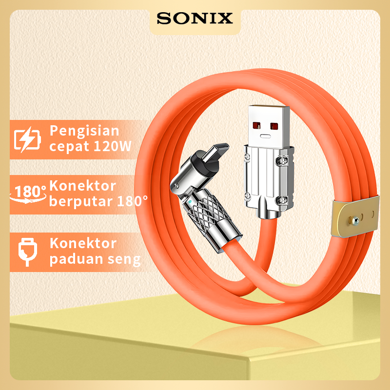 Jual Sonix Kabel Data SC02 Super Fast Charging 120W Rotating Micro ...