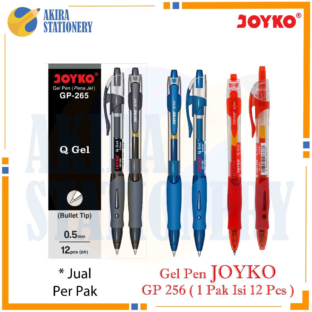 Jual Pulpen JOYKO Cetek Gel Pen GP 265 Hitam - Biru - Merah ...