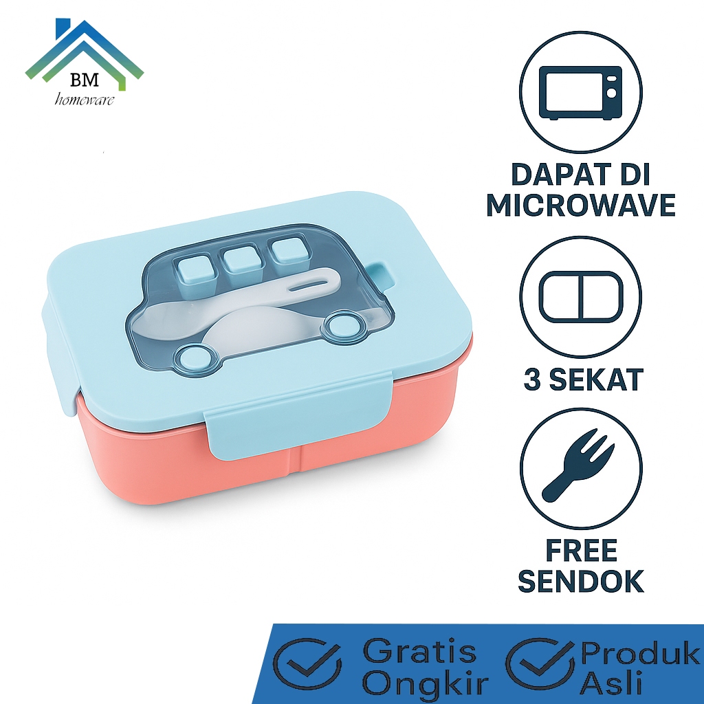 Jual Kotak Makanan Bentuk Mobil 3 Sekat / Lunch Box Car / Kotak Makanan ...