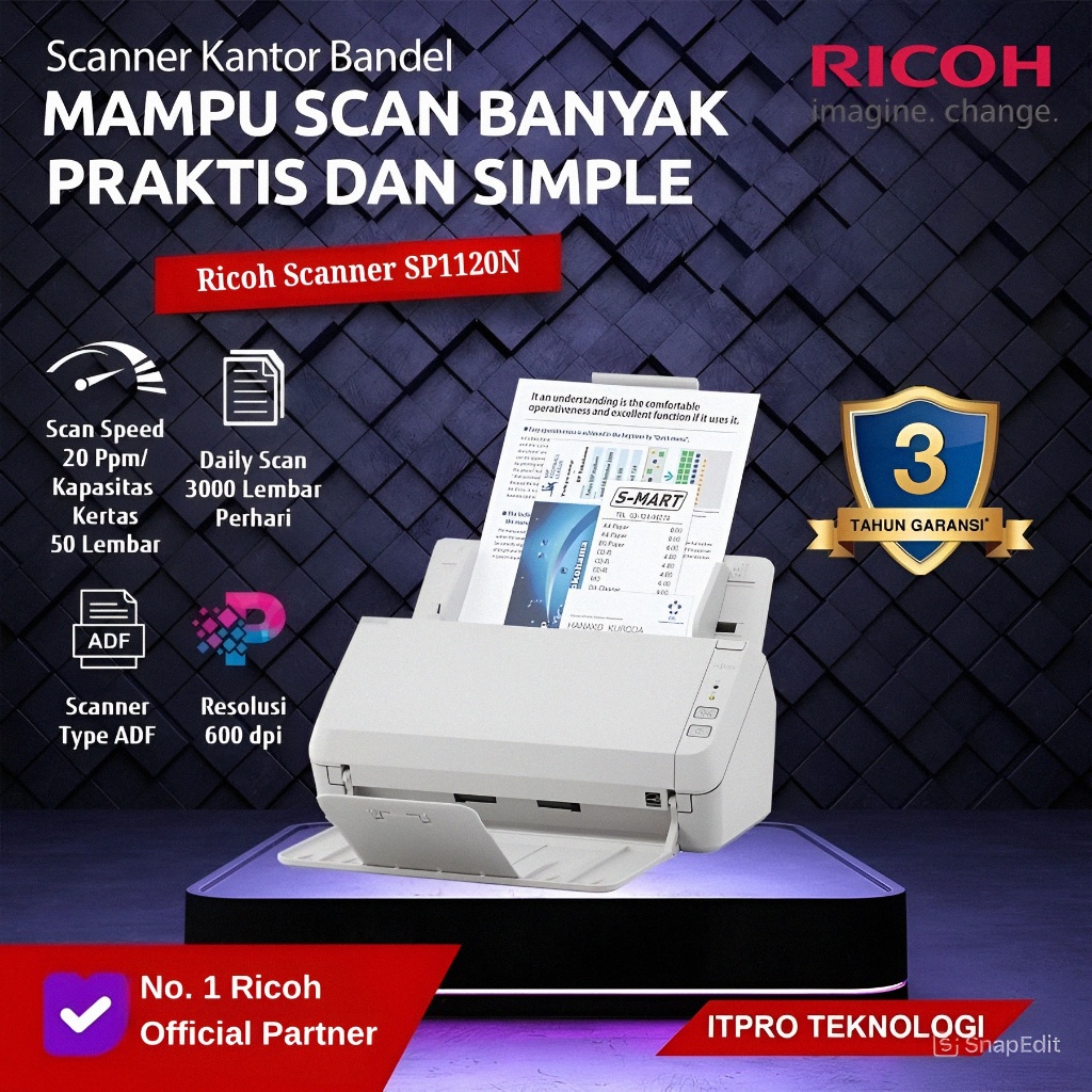 Jual Fujitsu / Ricoh SP1120N Scanner | Shopee Indonesia