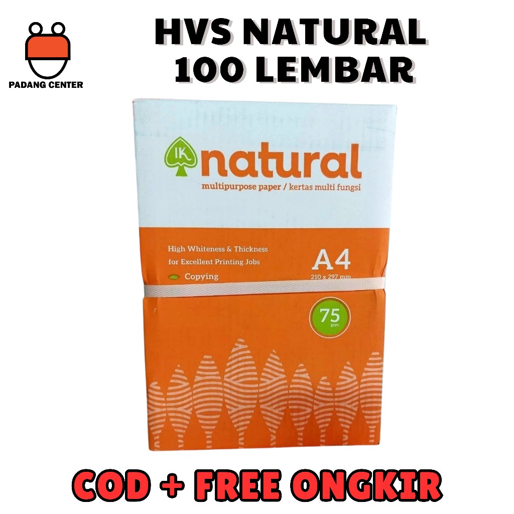 Jual Kertas HVS A4 Natural 75 GSM (100 LEMBAR), (50 LEMBAR), (20 LEMBAR), (10 LEMBAR) | Shopee ...