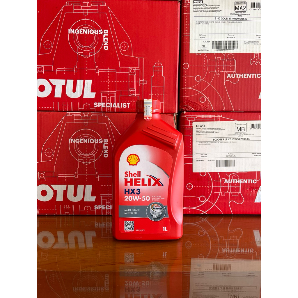 Jual Oli Mesin Shell Helix HX3 SAE 20W-50 (1L) Ori Garansi 100% ...