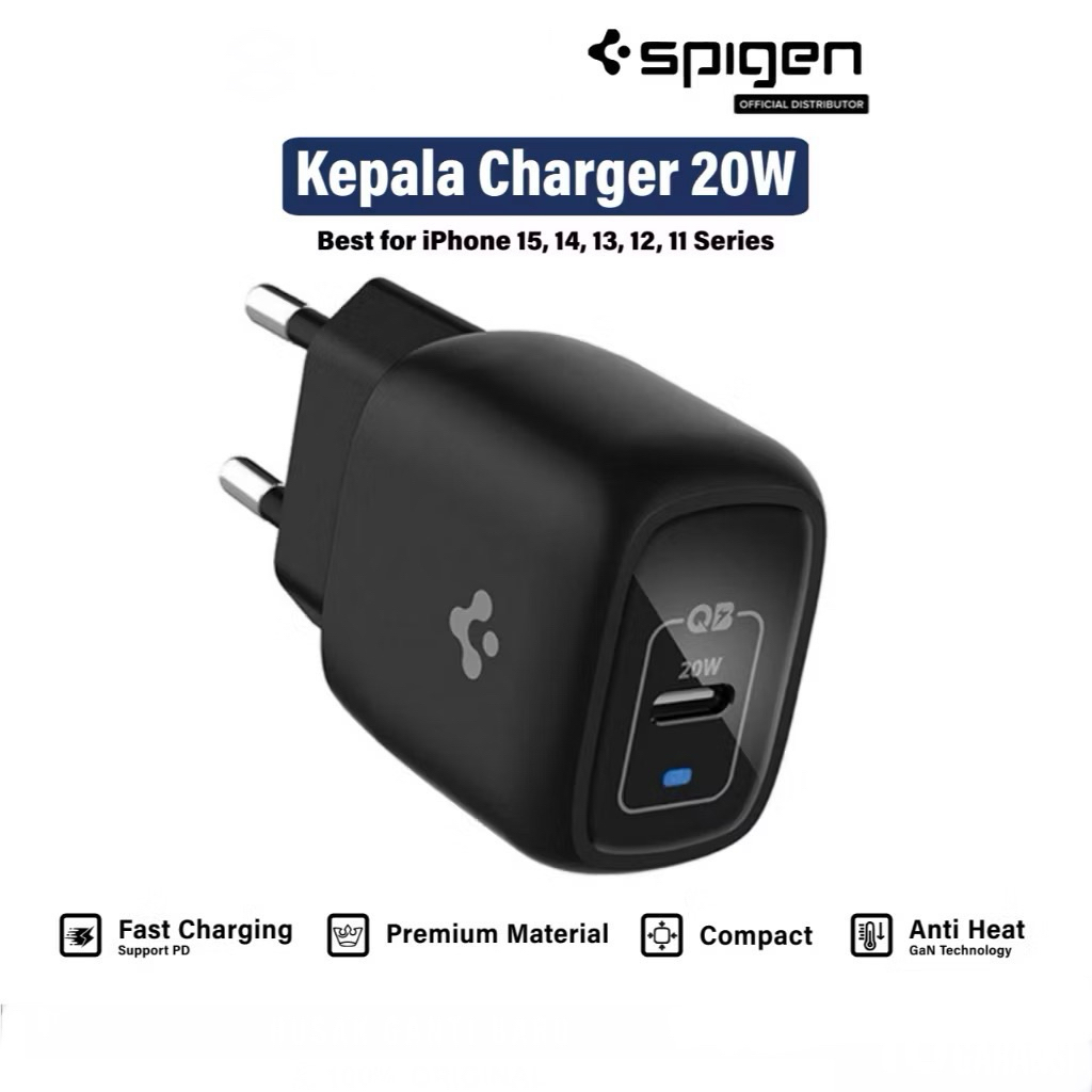 Jual SPIGEN Charger Adaptor PowerArc ArcStation Pro GaN for iPhone PD 20W Fast Charging | Shopee ...