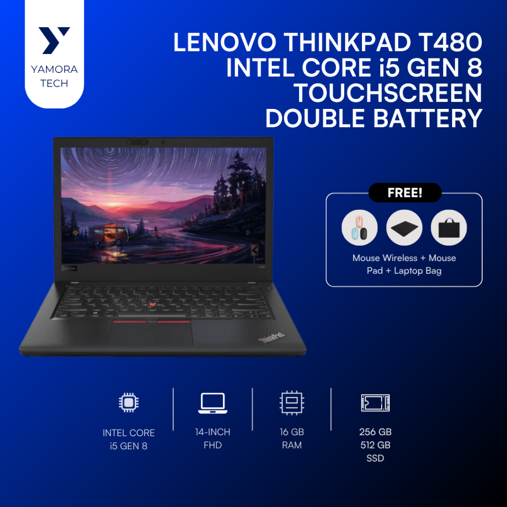 Jual Lenovo Thinkpad T480 Core i5 Gen 8 Touchscreen Double Battery ...