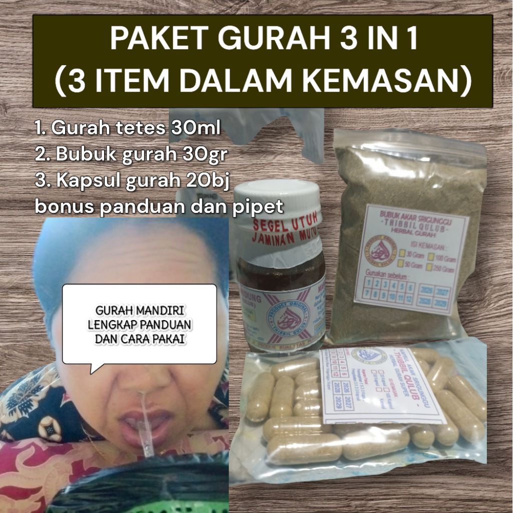 Jual Paket Gurah 3 in 1 (Gurah Tetes + Kapsul Gurah + Bubuk Gurah ...