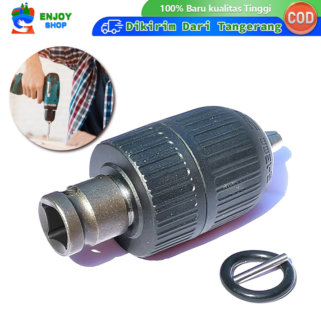 Jual Adapter Impact Wrench + Kepala Bor Keyless 2-13mm Impact Wrench ...