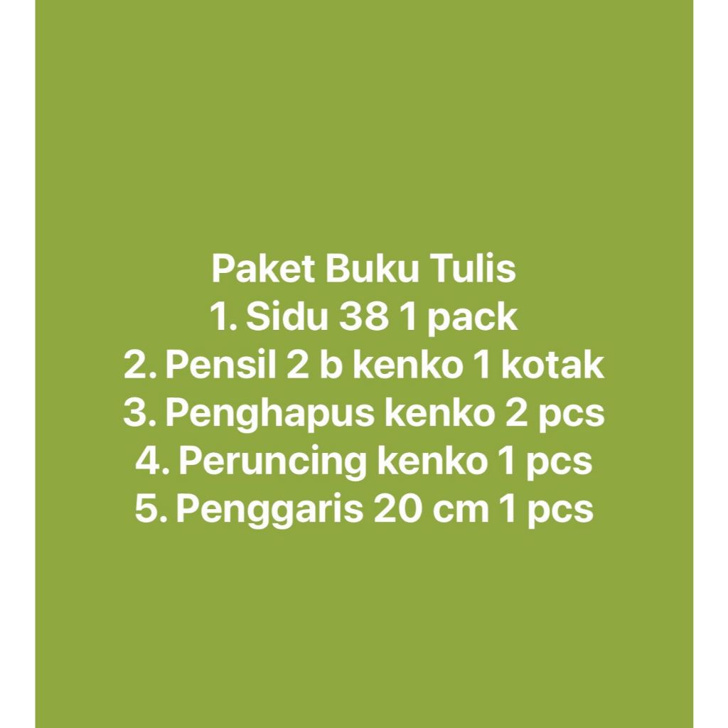 Jual Paket Buku Tulis SIDU 38 Pensil Kenko Penghapus Peruncing ...