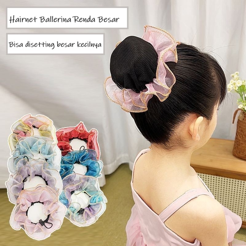 Jual Hairnet Ballerina Renda Besar Bun Jaring Sanggul Cepol Konde ...