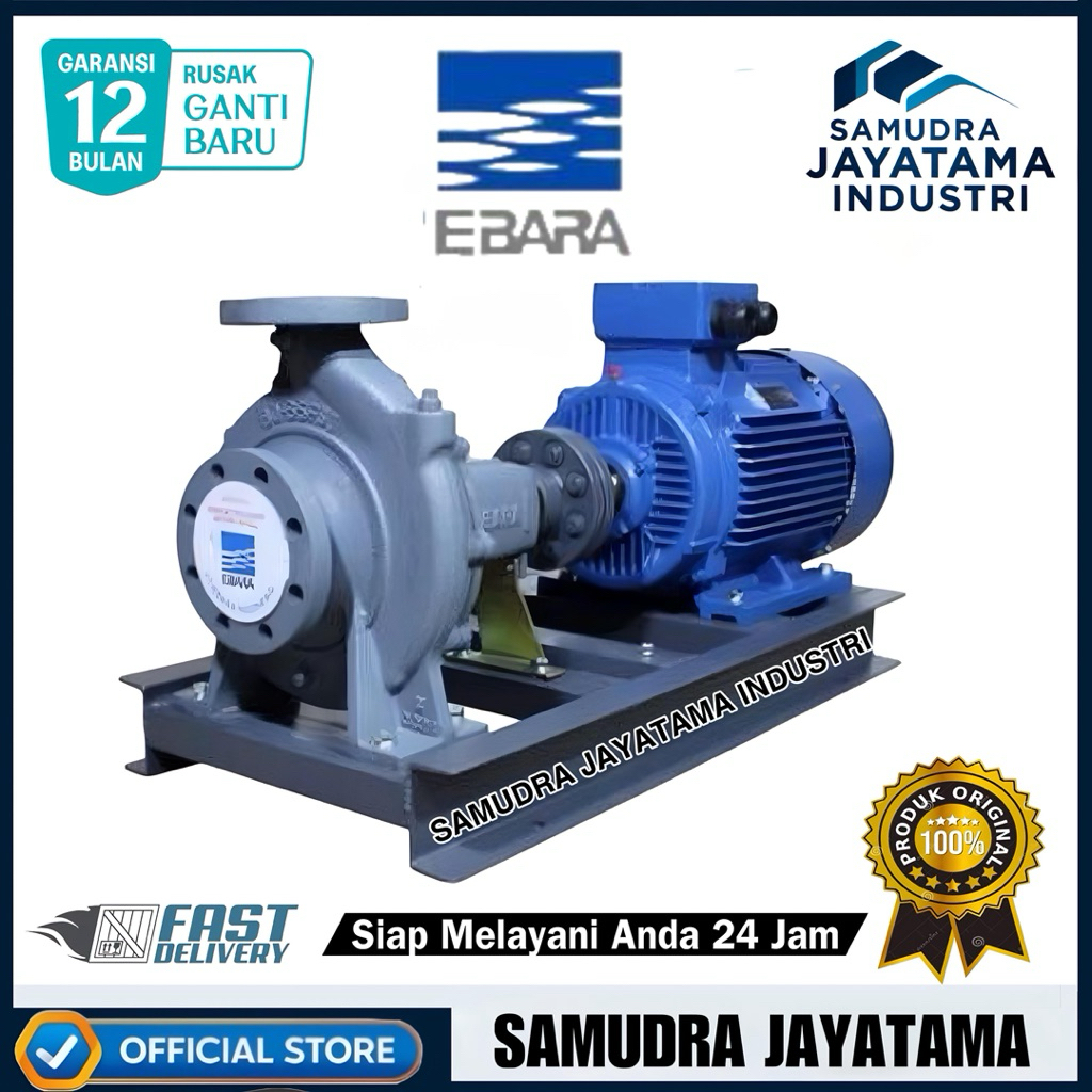Jual Pompa Ebara 80x65 FSJA Power 22kw 30hp 3Phase Centrifugal Pump Mechanical seal | Shopee ...