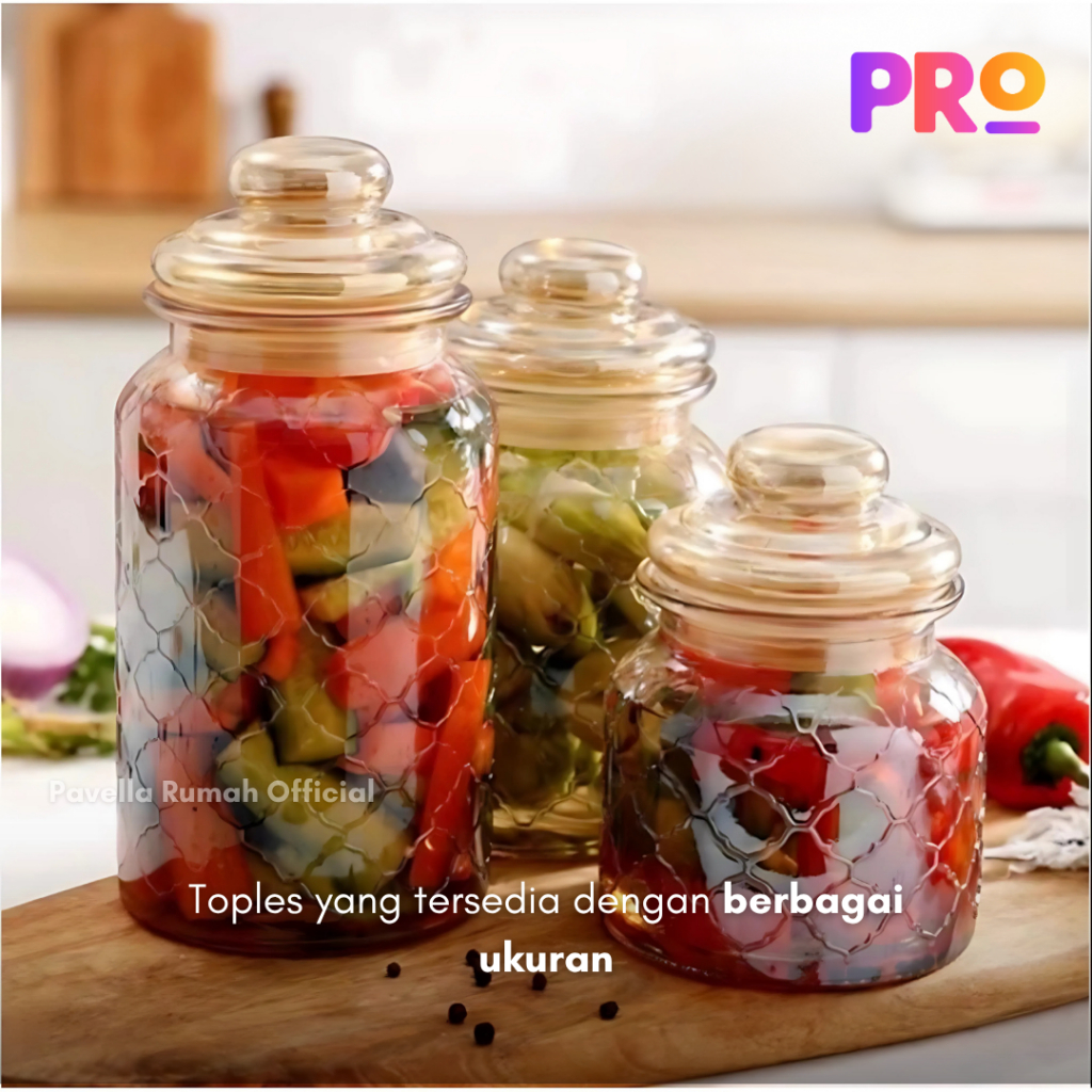 Jual [COD] PAVELLA Toples Botol Kaca Bulat Transparan Tempat ...