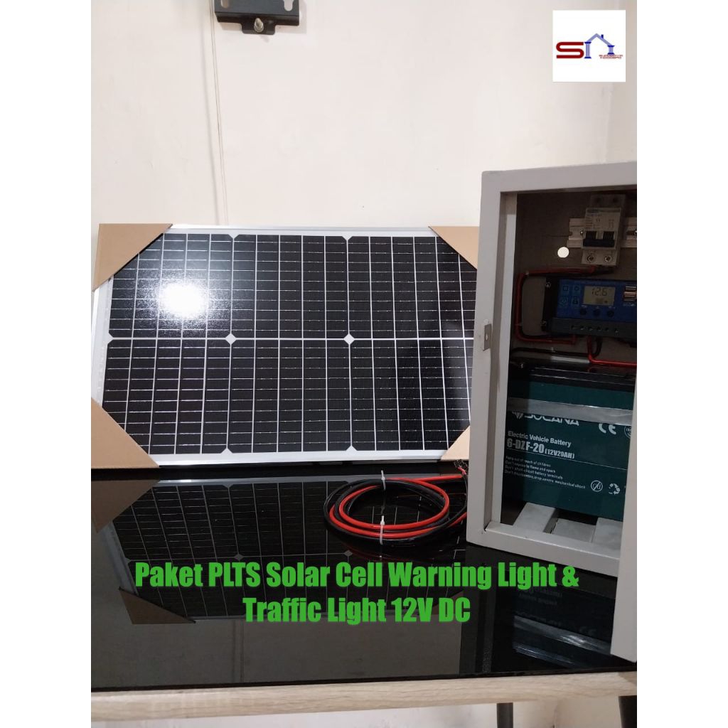 Jual Paket PLTS Solar Cell Warning Light (Panel Surya + Batterai + Box ...