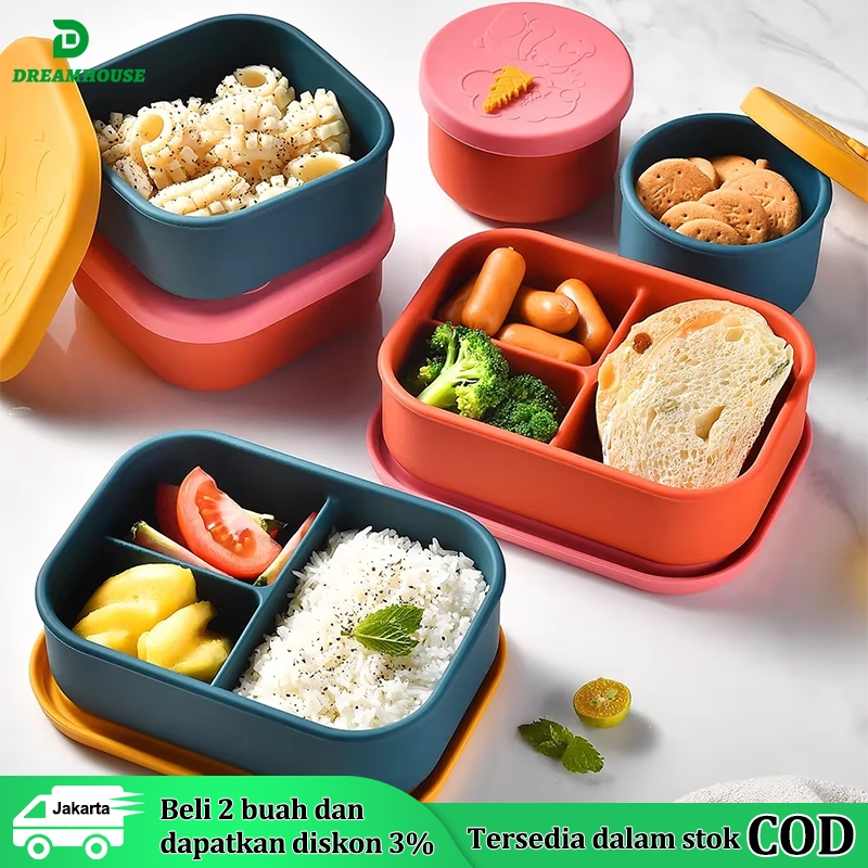 Jual lunch Box silicon Tempat makan anti tumpah anti pecah Kotak Bekal ...