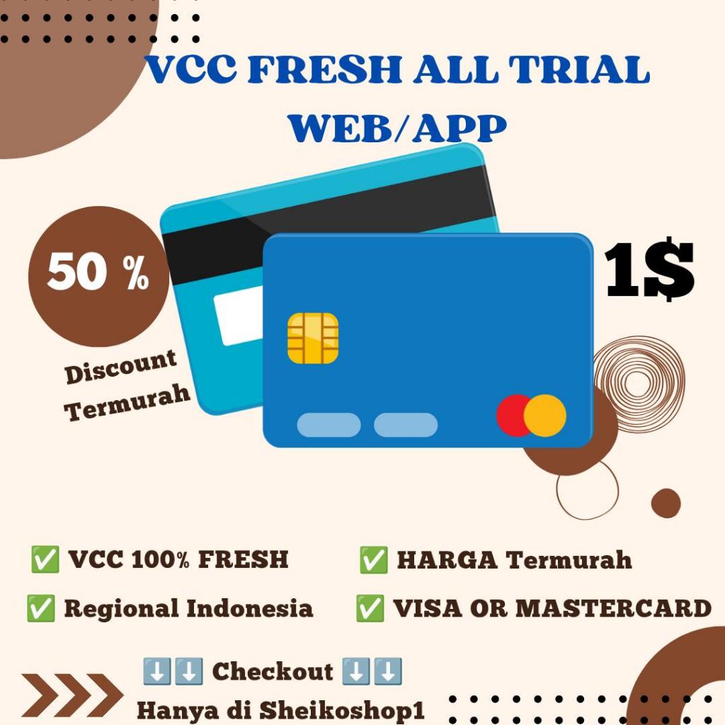 Jual VCC FRESH ALL TRIAL WEB APP 50% Discount Termurah Harga Termurah Visa Mastercard 1 ...