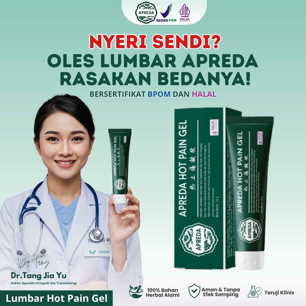 Jual Cream Lumbar Spine Cooling Gel Apreda Original Atasi Nyeri Sendi ...