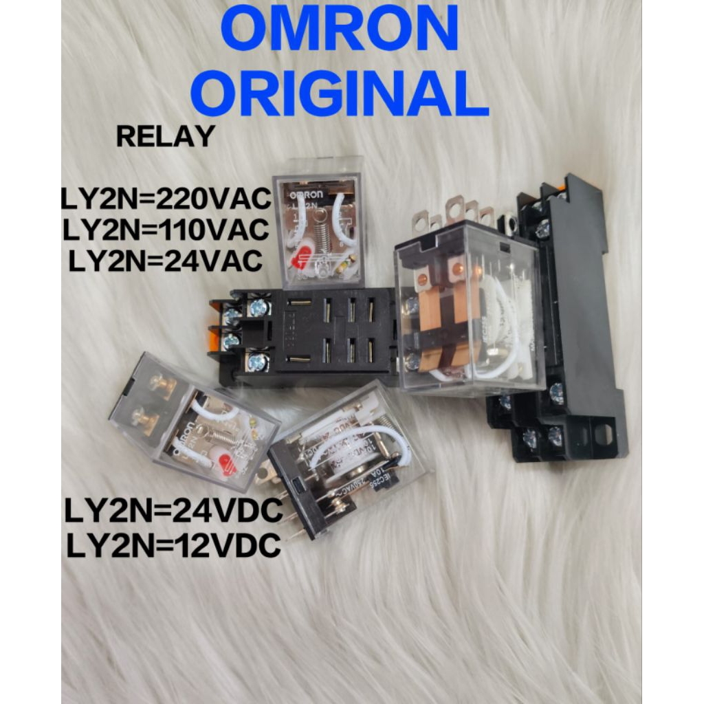 Jual Relay plus socket Original ly2n 220vac 10a 8pin/kaki/relay+socket ...
