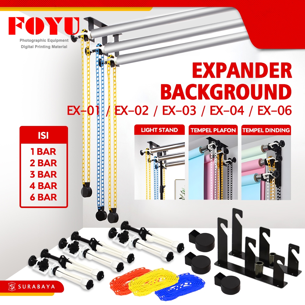 Jual Expander Background Backdrop Manual Isi 1 2 3 4 6 Slot Bar Dengan ...
