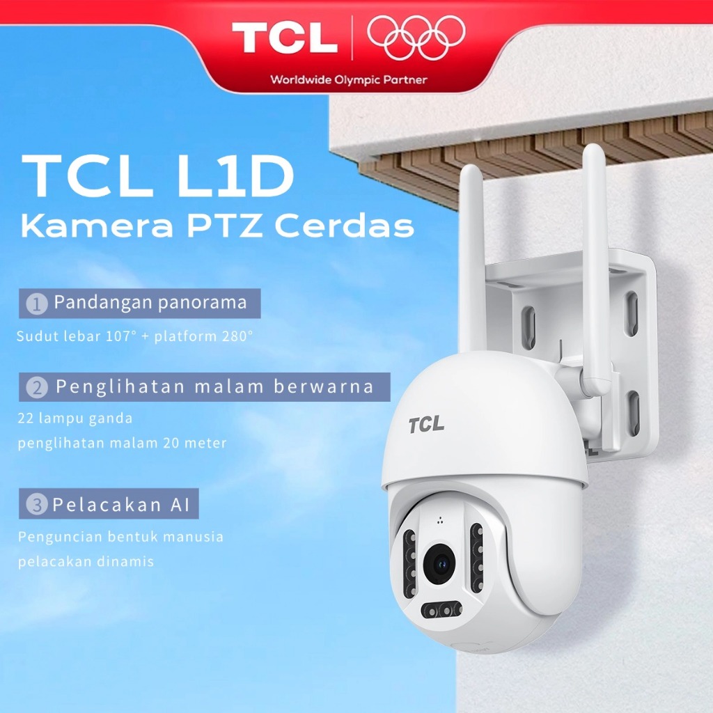 Jual TCL Kamera CCTV Outdoor 2K 3MP | Kamera Luar Rumah 360° Putar ...