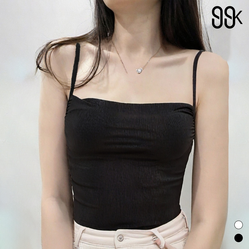 Jual [Premium] 99kOUTLET Tank Top Cropped Polos Kerut Backless ...