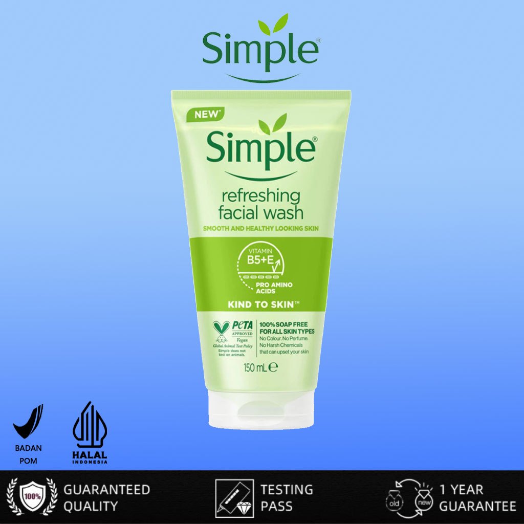 Jual Simple Kind to Skin Refreshing Facial Wash Gel 150ML, Simple Face ...