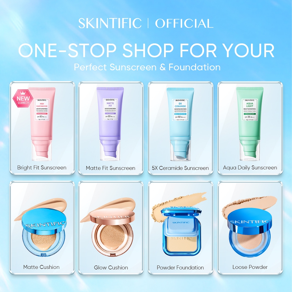 Jual SKINTIFIC- Makeup Set 2pcs Matte Fit Serum Sunscreen 30g SPF50+ PA ...