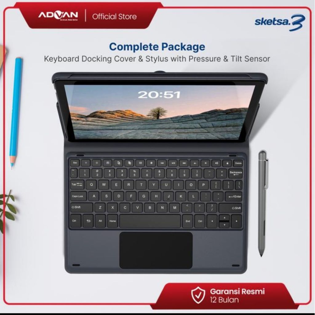 Jual Advan Tablet Sketsa 3 2025 8Ram/128Gb keyboard dan Stylus Lengkap ...