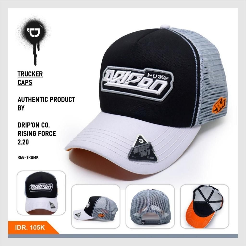 Jual DRIPON topi jaring trucker PUTIH HITAM ABU | Shopee Indonesia