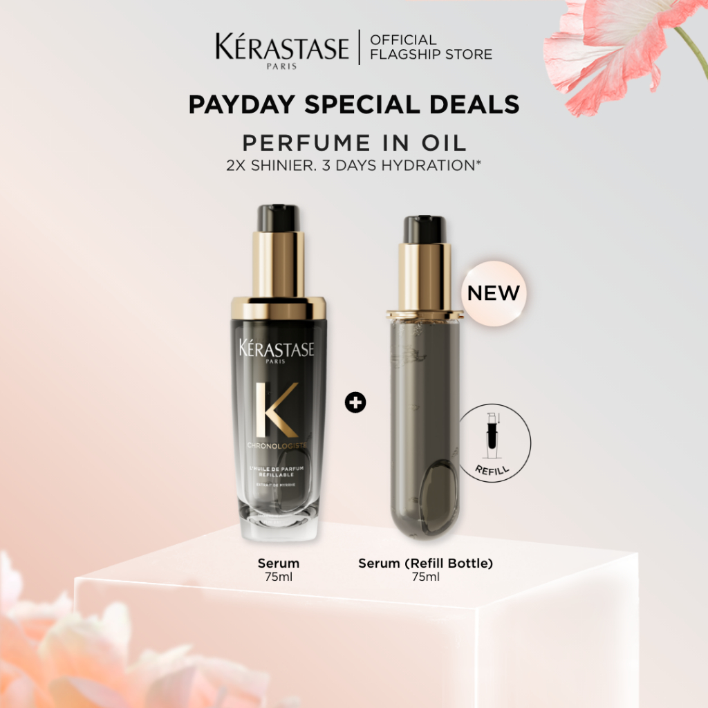 Jual Kerastase Chronologiste Hair Oil 75ml & Refill Bottle 75ml Anti ...