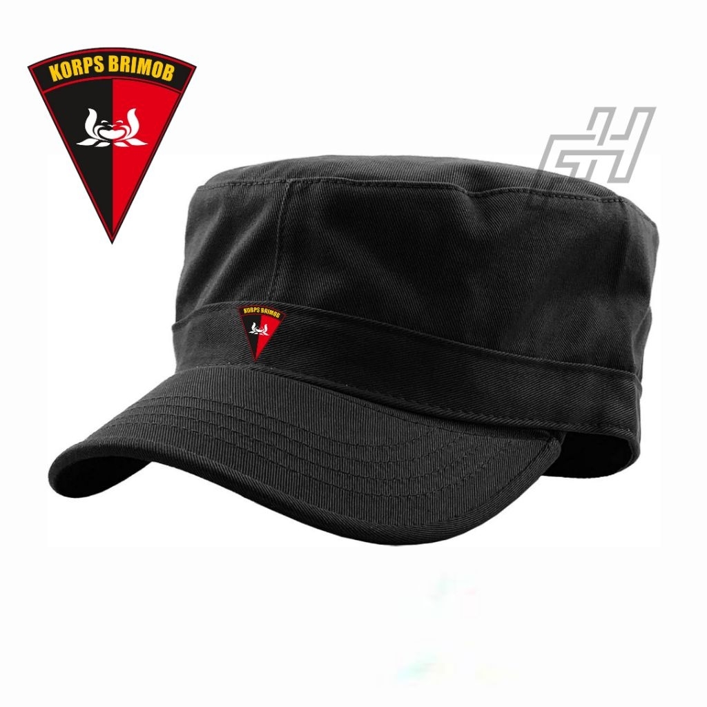Jual Topi komando/topi militer pria/wanita motif Korps Brimob premium ...