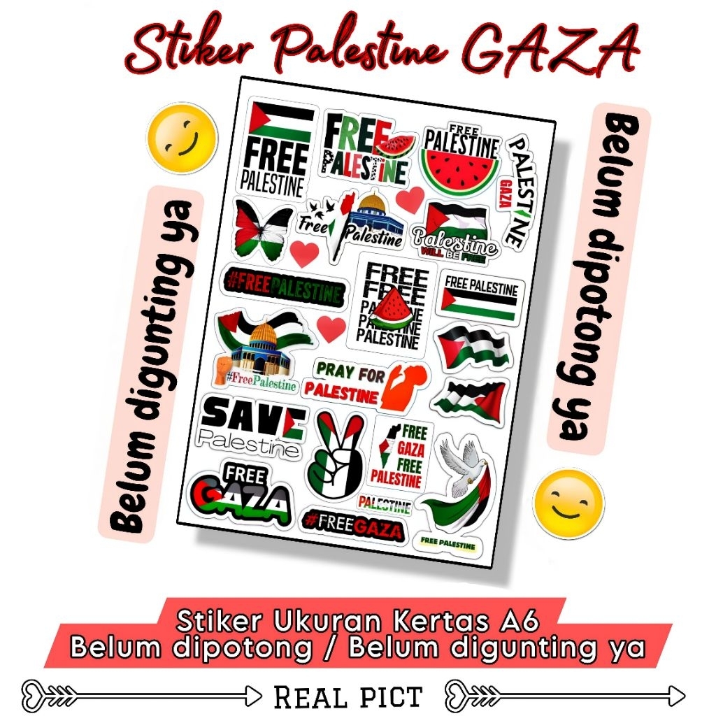 Jual STIKER SAVE PALESTINE / STIKER BELUM DIPOTONG BAHAN VINYL UKURAN ...