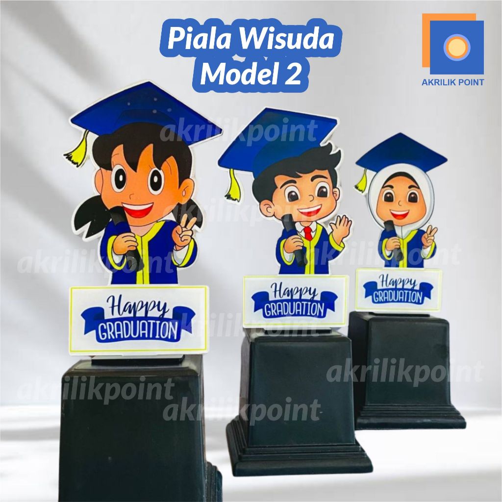 Jual PIALA WISUDA ANAK TK Model 2 Warna Biru | Tropi Akrilik Wisuda ...